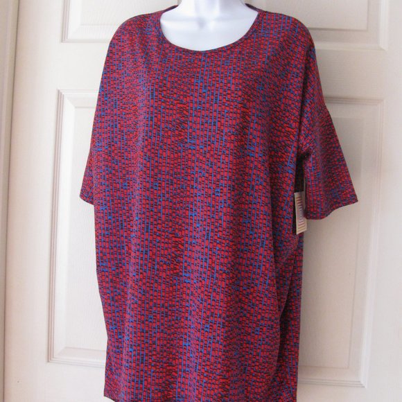 LuLaRoe | Tops | Lularoe Irma Tunic Medium Nwt Red And Green Squares ...
